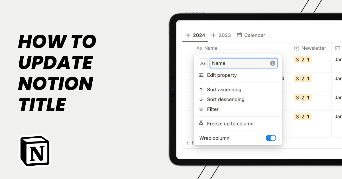 How to Change the Title Column in Notion (2024)